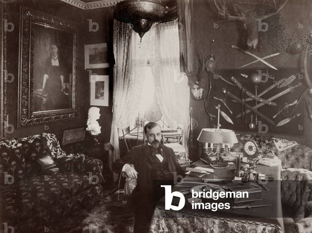 Image of Henryk Sienkiewicz, 1894-86 (b/w photo) by Karoli, Aleksander ...