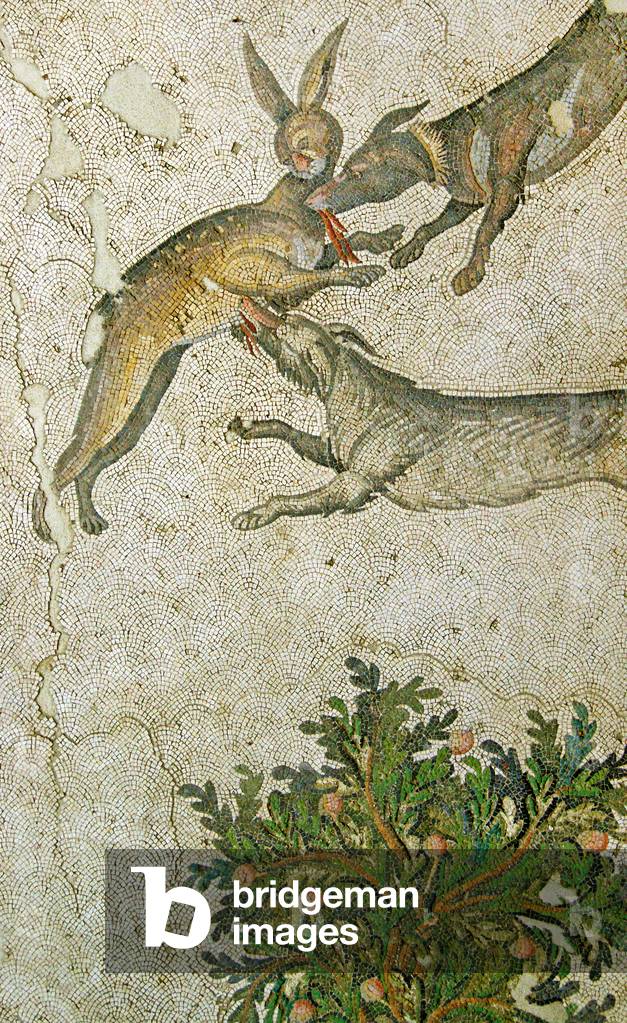 Image of Mosaic depicting a Rabbit hunt, Arasta Bazaar, Sultan Ahmet ...