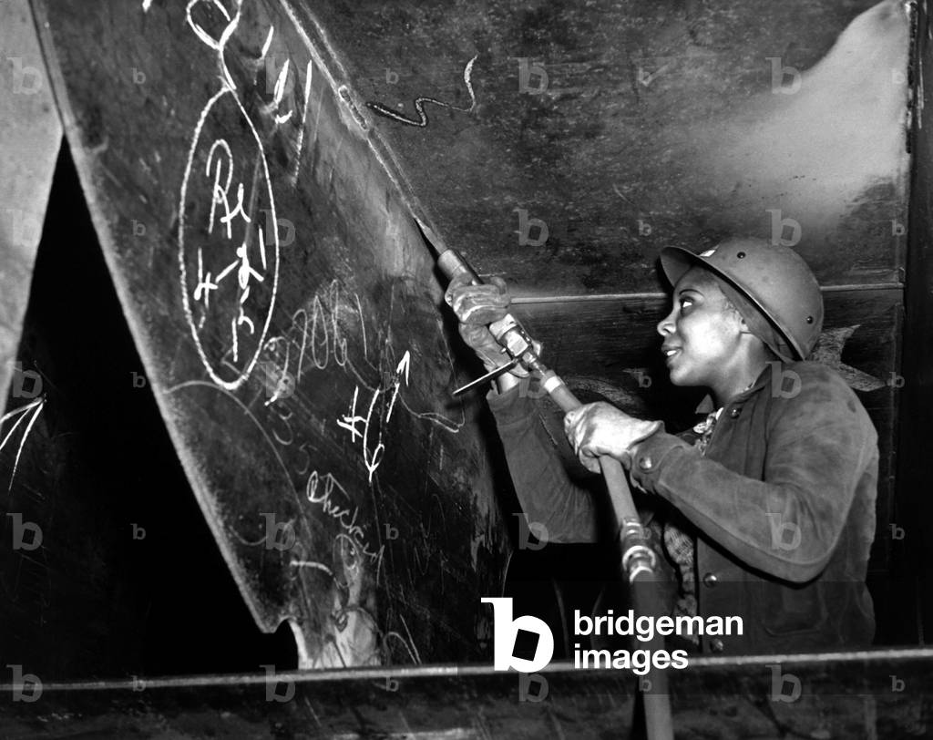 Image of African American woman working on the Liberty Ship, SS George