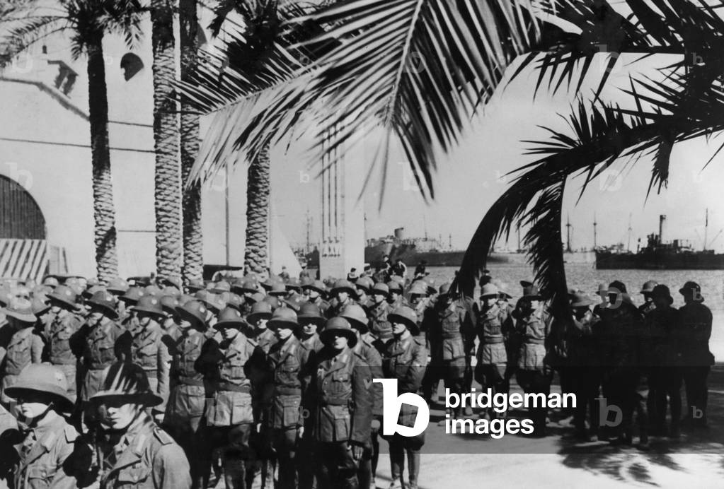 Image of Parade of the German Afrika Korps, March 1941 (b/w photo)