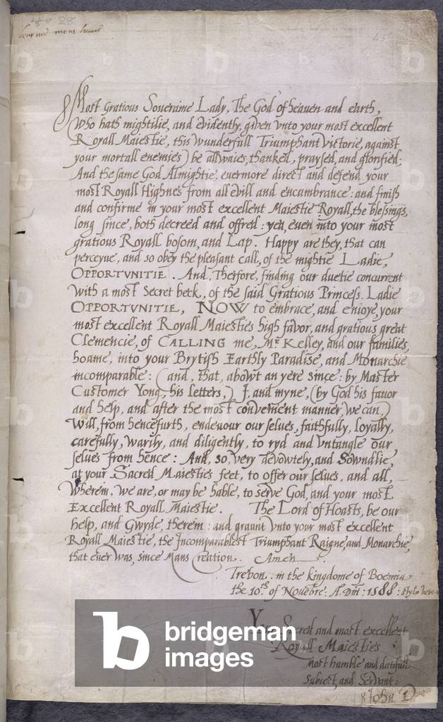 Image of Letter from John Dee to Elizabeth I, after he had