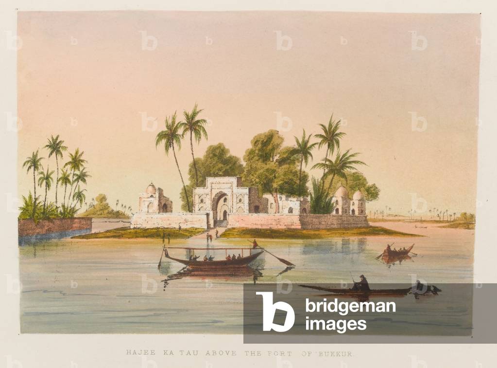 Image of Hajee Ka Tau Above the Port of Bukkur , 1838 circa by Jackson ...