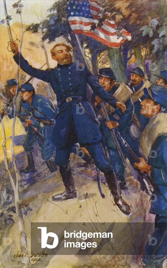 Image of James A Garfield eading his men into battle during the by ...
