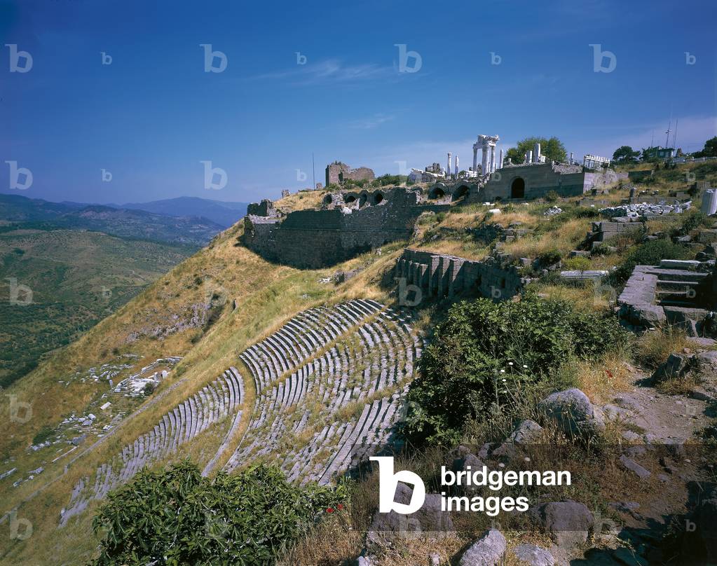 Turkey, Pergamum, Acropolis, the theatre, by