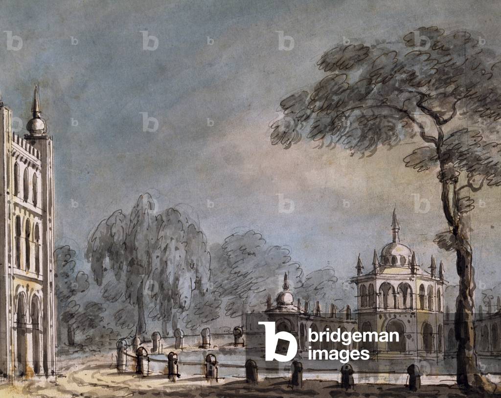 Image of Set design by Pietro Bertoja (1828-1911) for L'assedio di Corinto