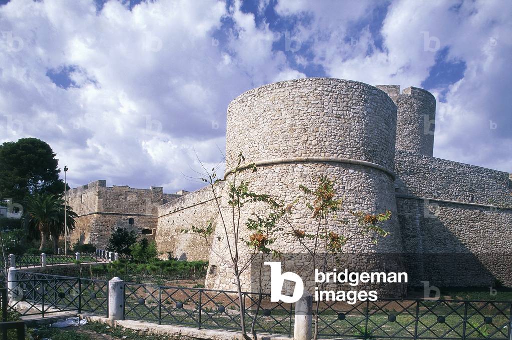 Image of Tower of the ramparts of the castle of Manfredonia, Gargano,