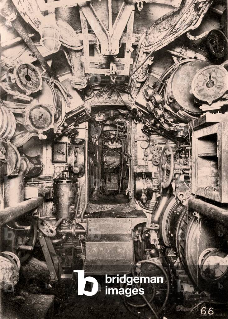 Inside a World War I German U-Boat, c.1917 (photo) by