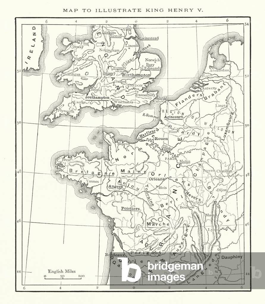 Image of Map to illustrate King Henry V, illustration for 'The Works by ...