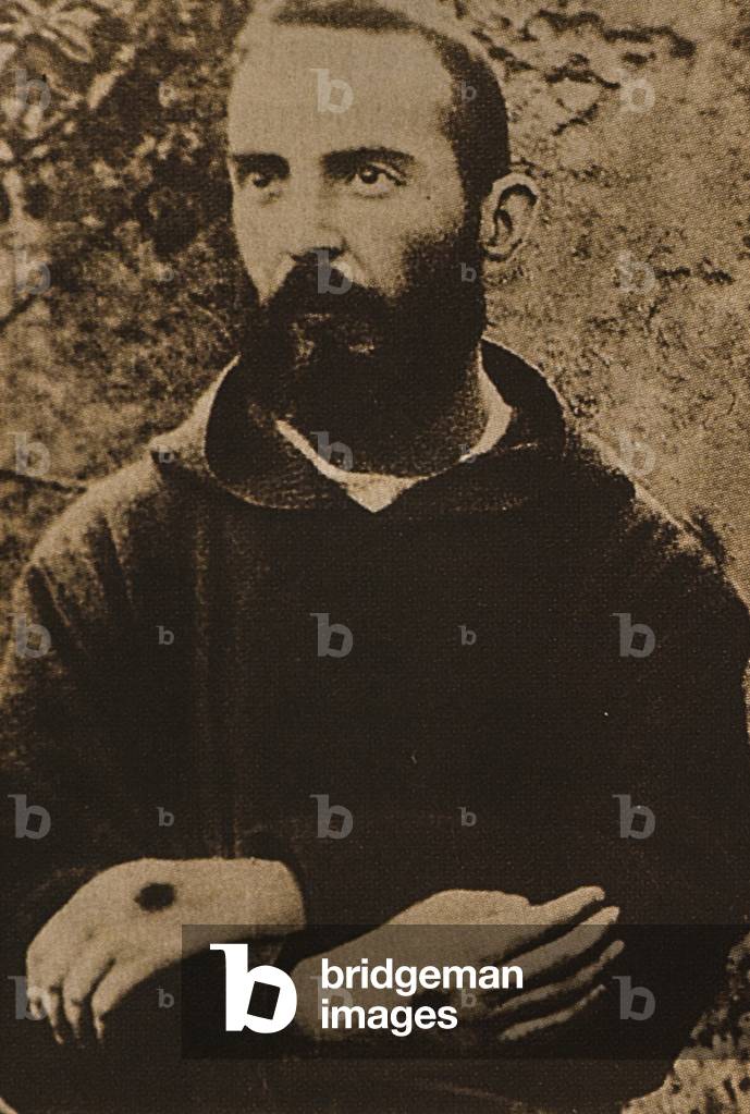 Image of Portrait of Padre Pio (1887-1968) with the stigmata by Italian ...