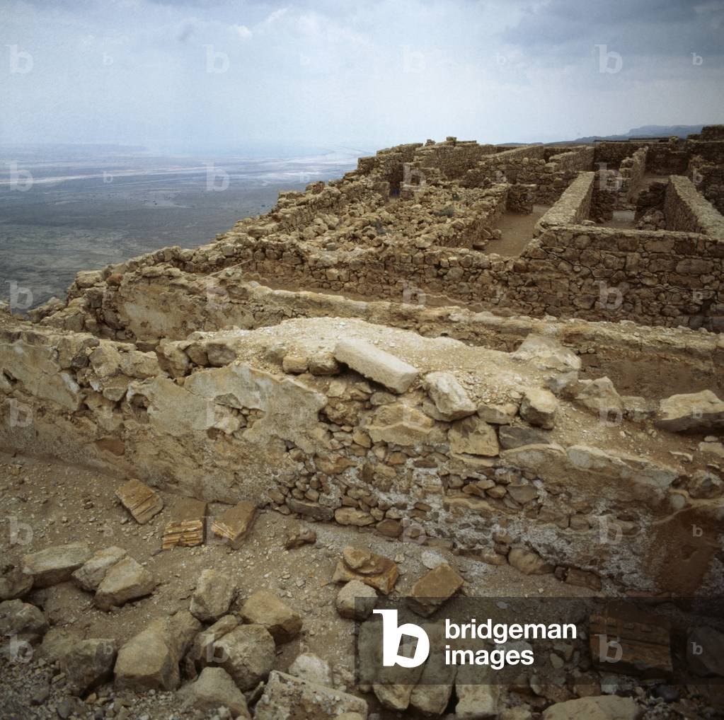 Image of Storeroom foundations, ancient Masada natural fortress (Unesco ...