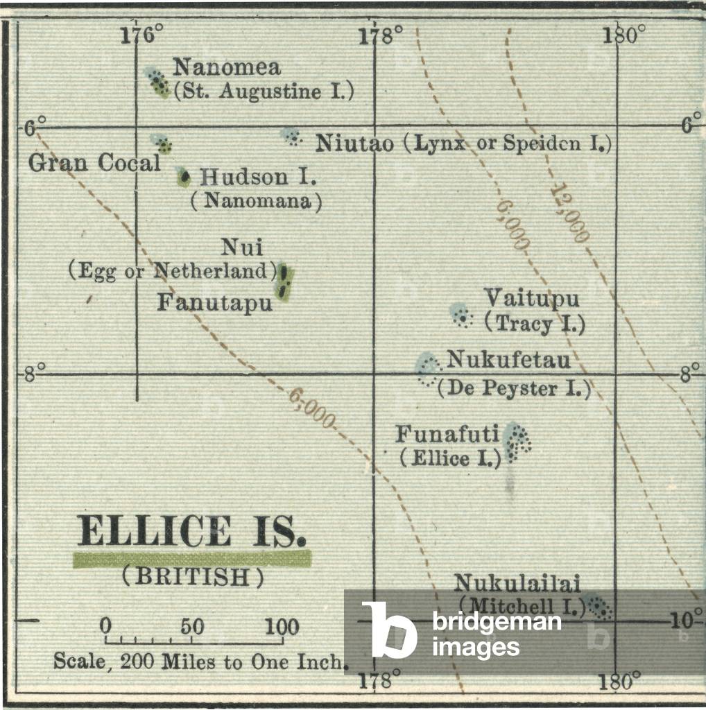 Image of Map of Ellice Islands, c.1900 (engraving)