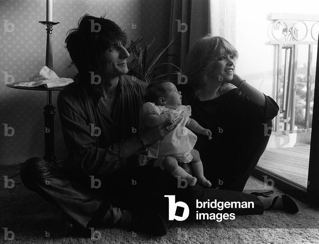 Ronnie Wood with his wife former model Jo Howard and their baby ...
