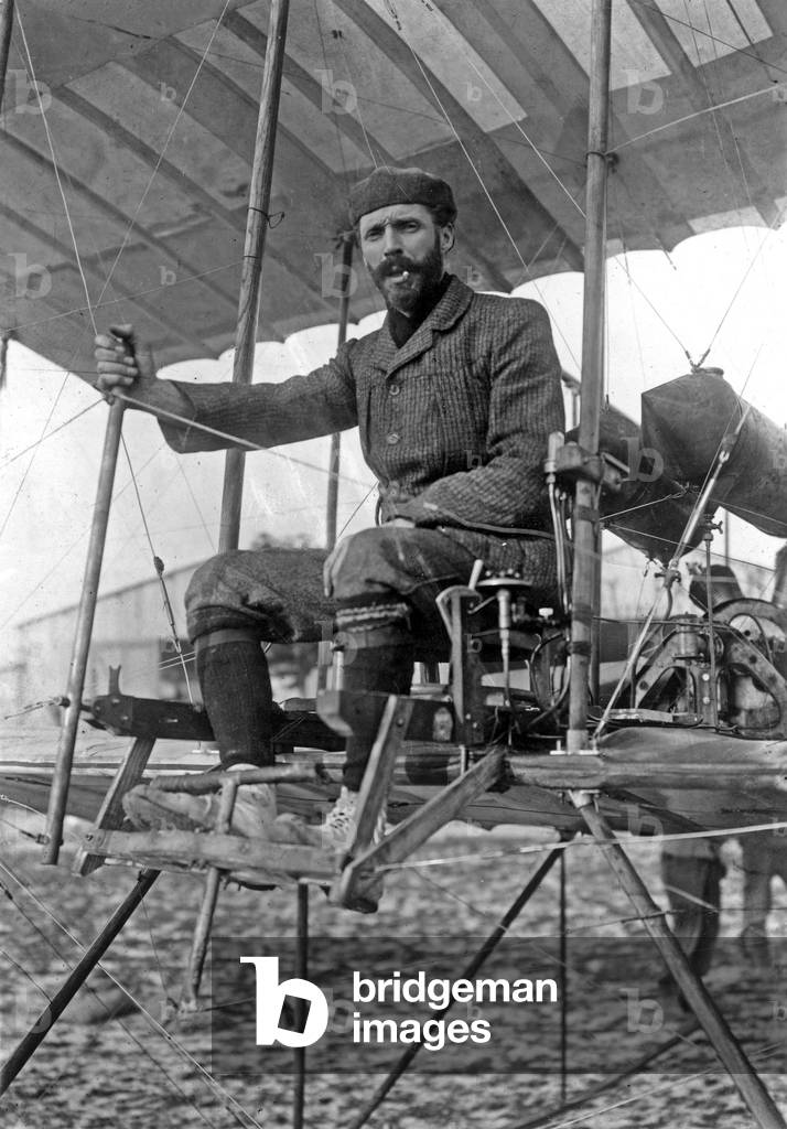 Image of Henri Farman (1874-1958) pioneer of the aviation in Betheny c.