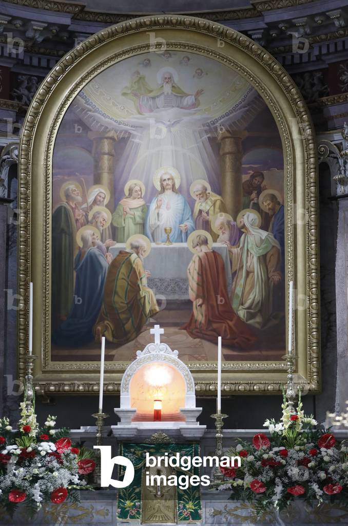 Image of Saint-Grat church, Main altar, The Last Supper, Jesus with his