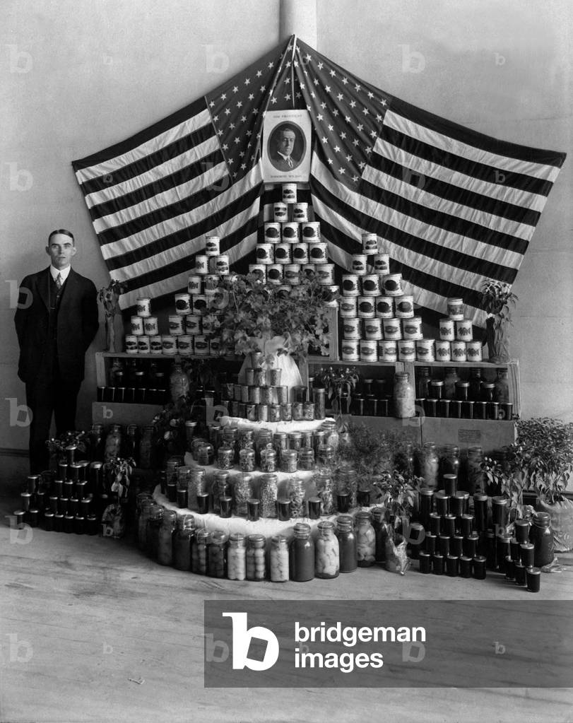 Image of A World War I era patriotic food display. W. A.