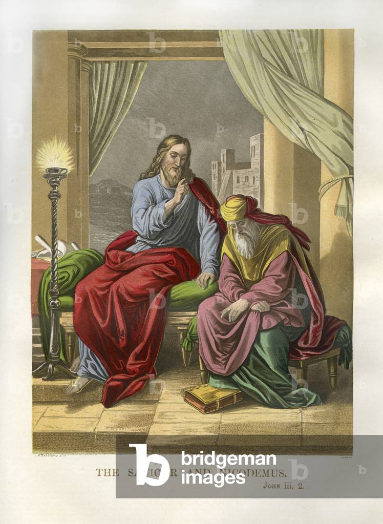 Image of Jesus and Nicodemus - Bible, New Testament