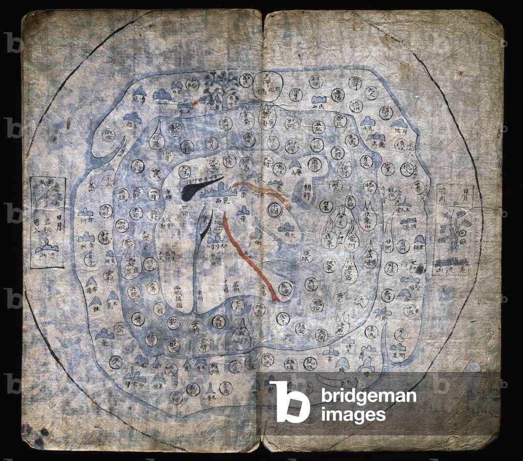 Image of Cheonhado, Korean atlas with maps of individual states, world map,