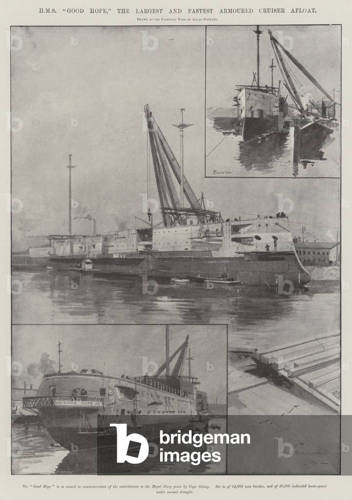 Image of HMS 'Good Hope,' the Largest and Fastest Armoured Cruiser ...