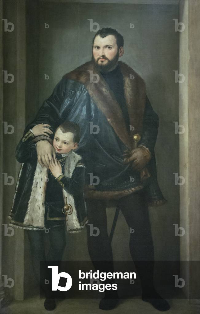 Image of Portrait of Giuseppe da Porto with his son Adriano, 1552 by ...