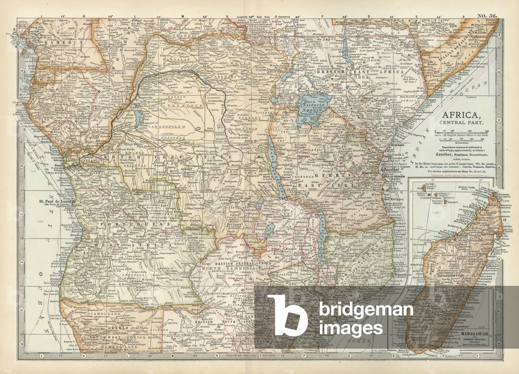Image of Map of colonial Africa with Madagascar, c.1900 (engraving)