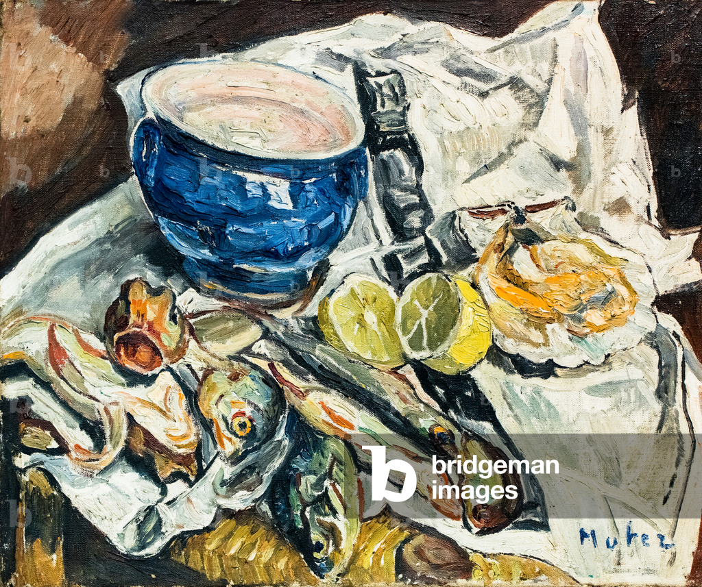 Image of Still Life with Fishes, 1921-1924 (oil on canvas) by Muter ...