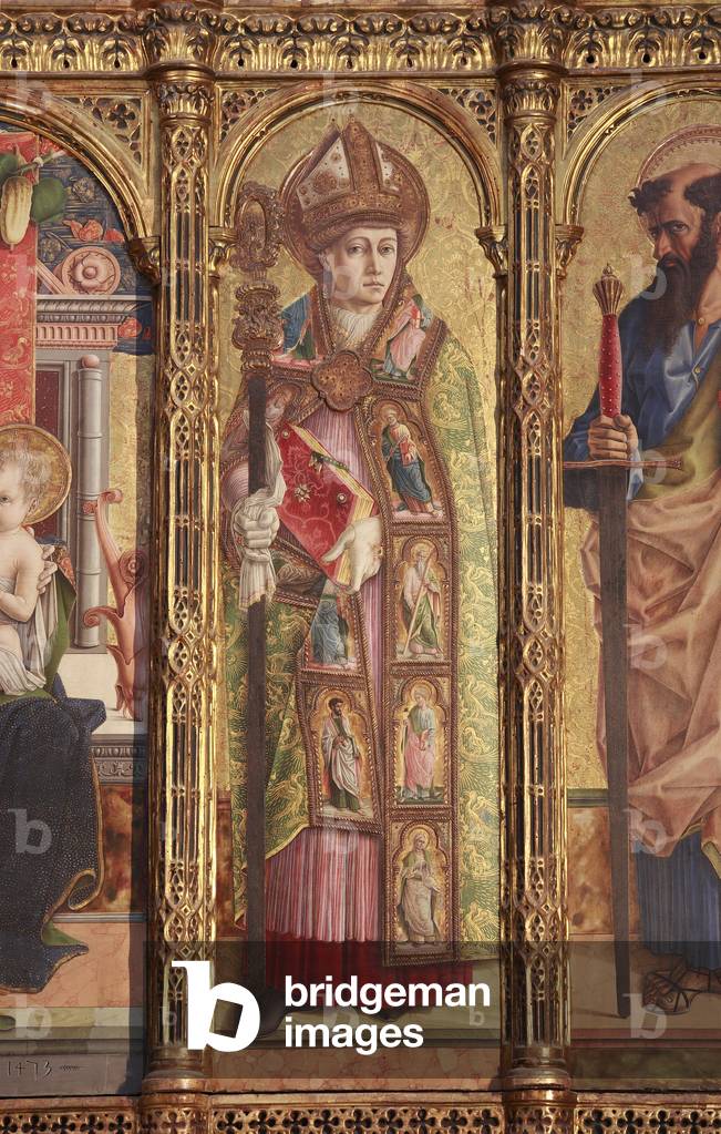 Image of Polyptych of the Cathedral of Saint Emygdius. Pietà, Madonna and by Crivelli, Carlo (c ...