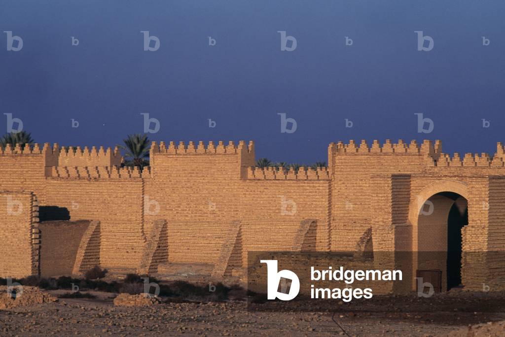 Image of Walls of Babylon after restoration in 1980s (20th century), Iraq