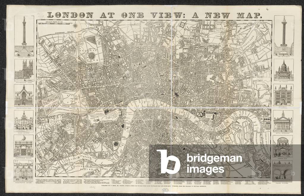 Image of A plan of London, with side views of the principal