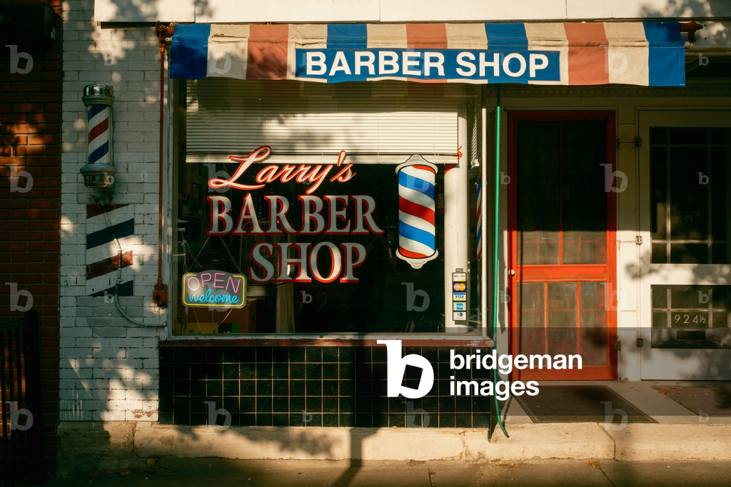 Image of Larry's Barber Shop, Lawrence, 2025 (photo) by Bilous, Jon