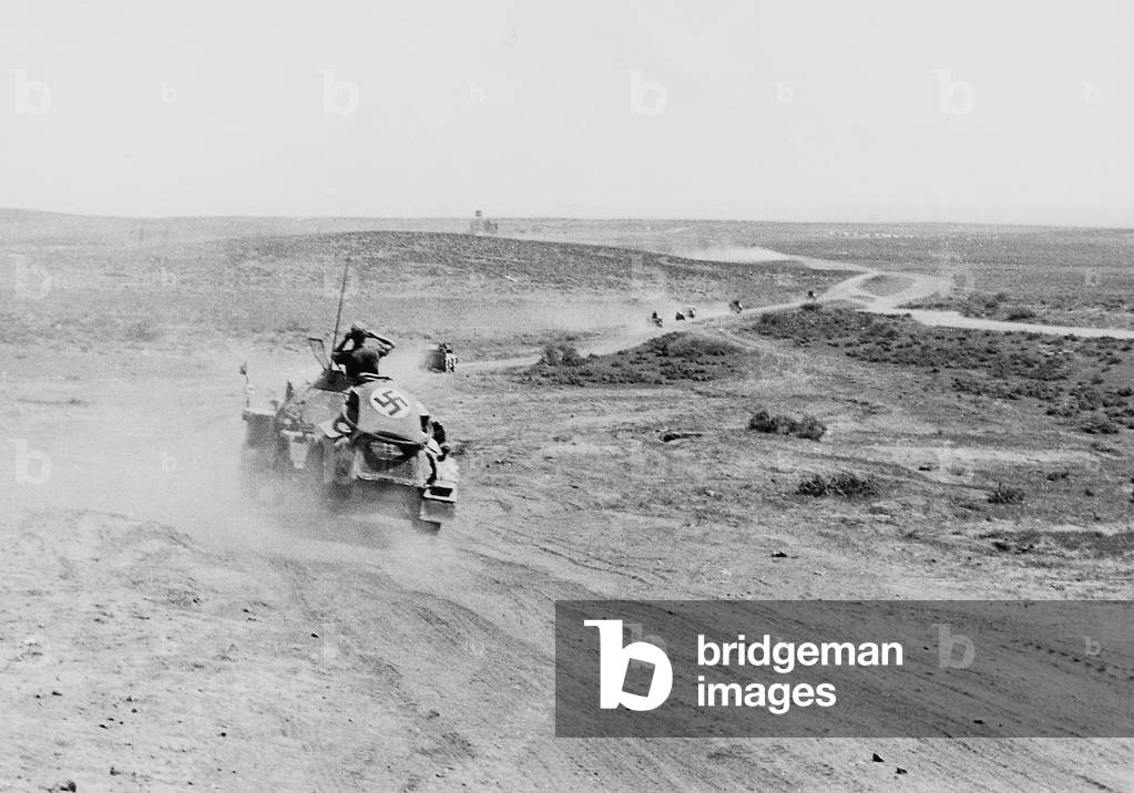 Image of German scout car in Africa, 1942 (b/w photo)