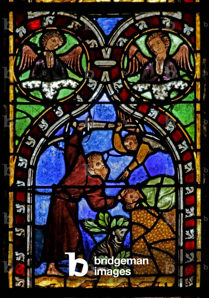 Image of Window depicting Abraham about to sacrifice Isaac, c.1325 ...