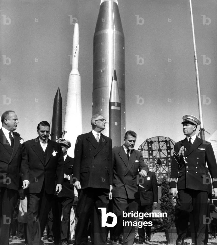 Image of The French President Charles De Gaulle in Front of The