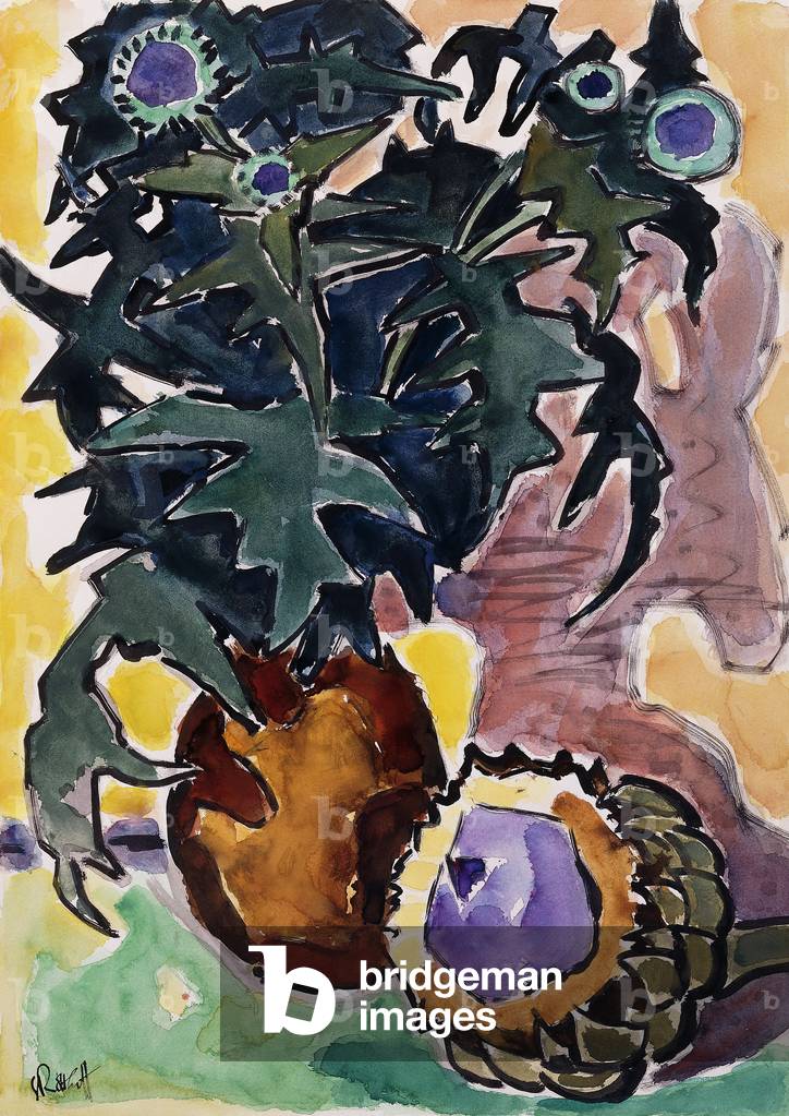 Image of Still Life with Thistles; Stillben mit Disteln, c.1965 (pen ...