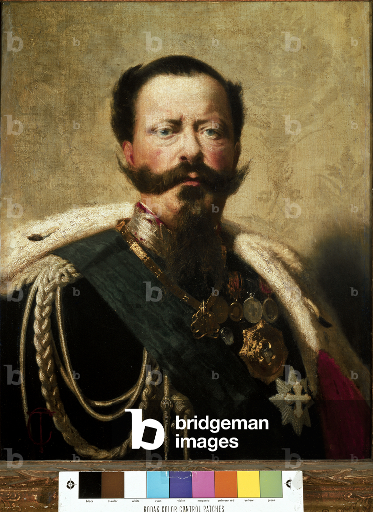 Image of Portrait of Victor Emmanuel II, King of Italy (oil on by ...