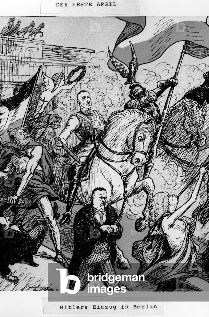 Image of Caricature on the Beer Hall Putsch in Munich, 1924 (engraving ...