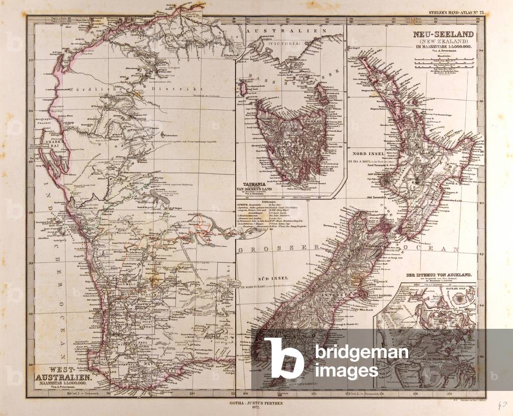 Image of Maps of Western Australia, Tasmania and New Zealand, 1872 ...