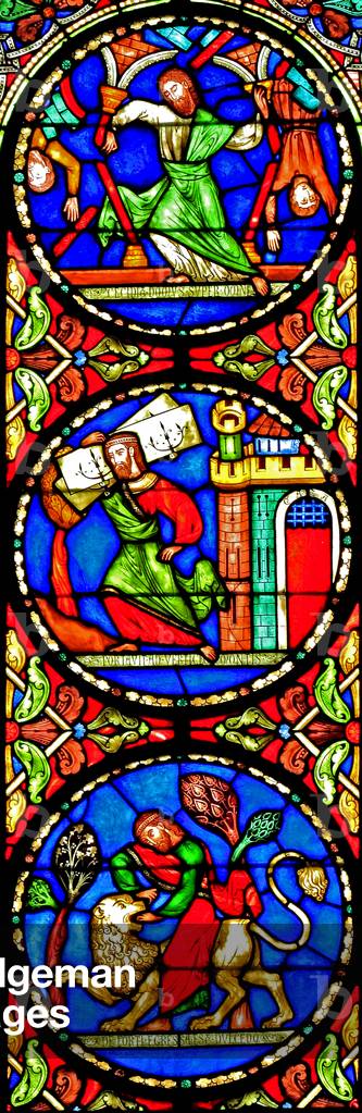 Image of Story of Samson, killing a lion, striding away with gates by ...