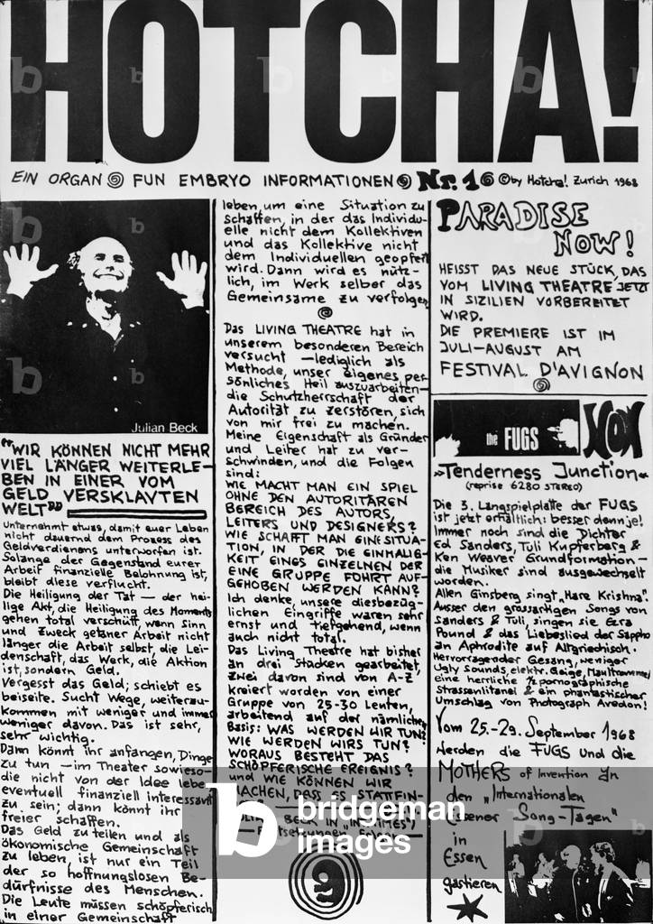 Image of Reproduction of the front page of the number 1 underground