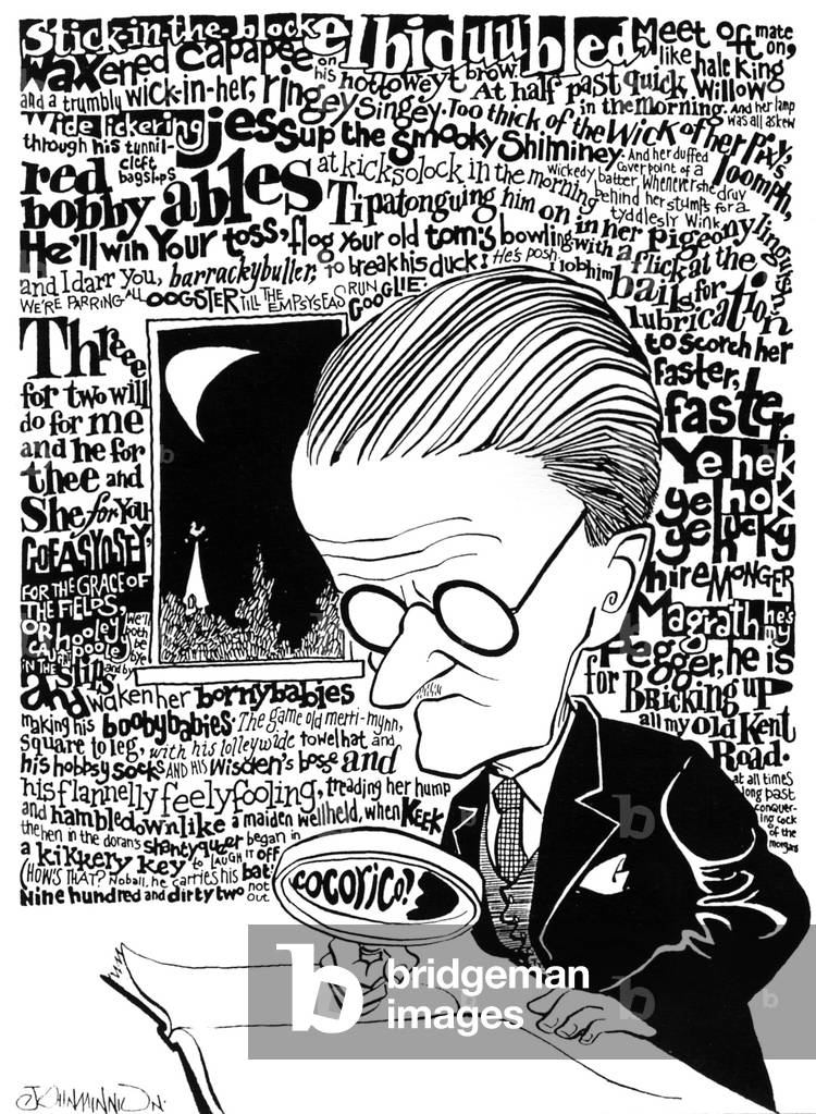 Image of James Joyce, caricature by John Minnion by Minnion, John (b.1949)