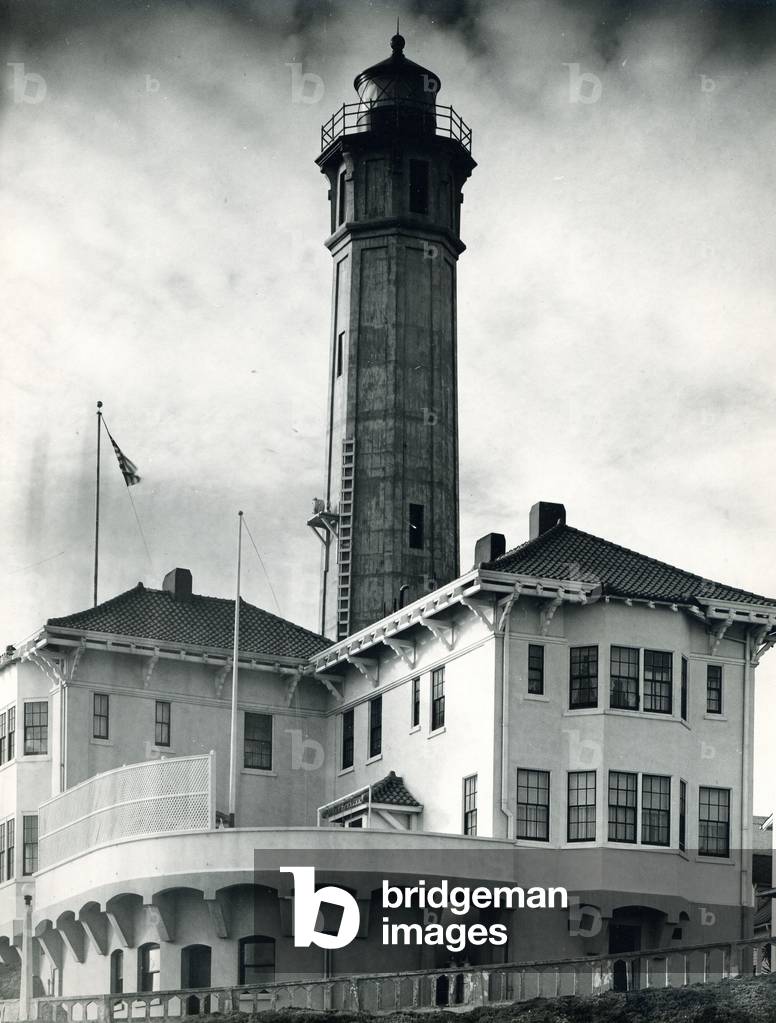Image of Alcatraz Prison, San Francisco, California, circa 1940 - Tower and
