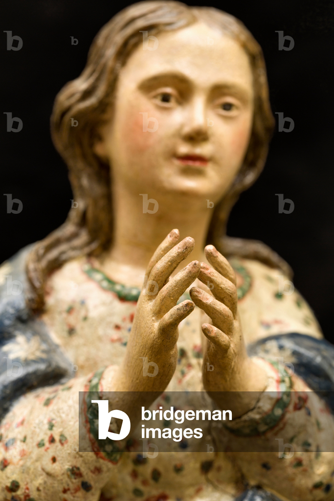 Image of Immaculate Conception, Small-scale polychrome wooden sculpture ...