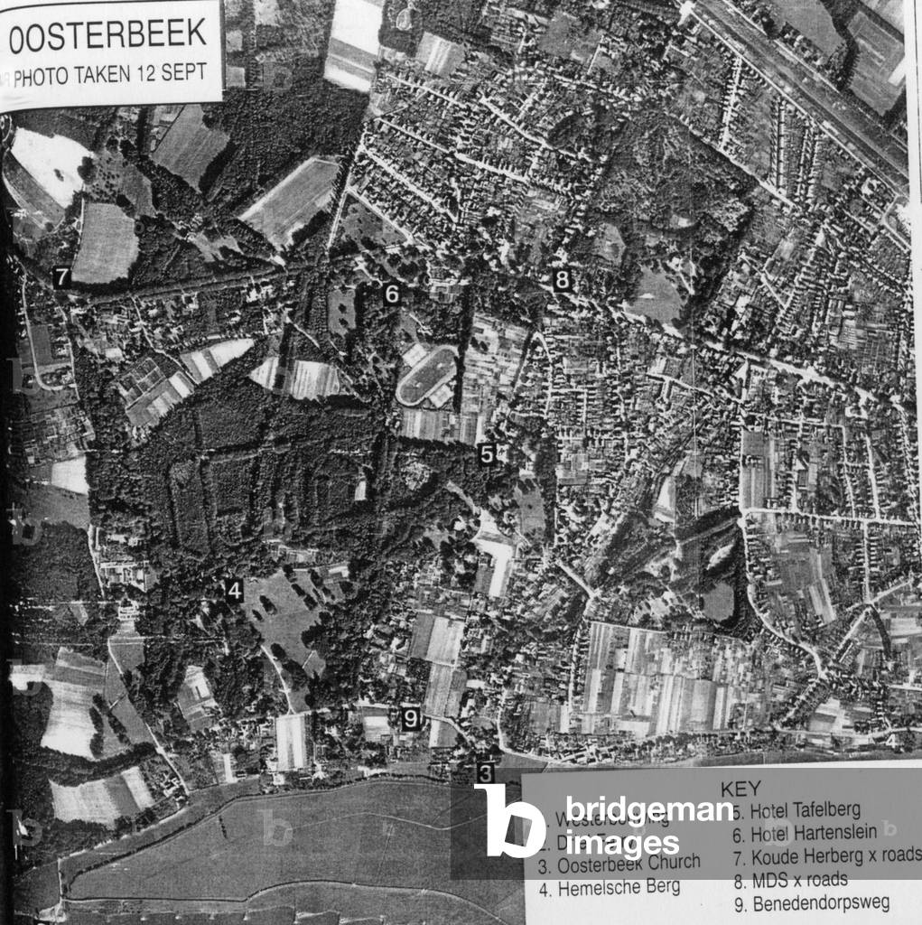 Aerial map of Oosterbeek, 1942 (b/w photo) by