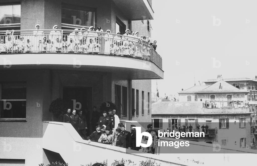 Image of Benito Mussolini visiting Gaslini hospital, May 15, 1938 ...
