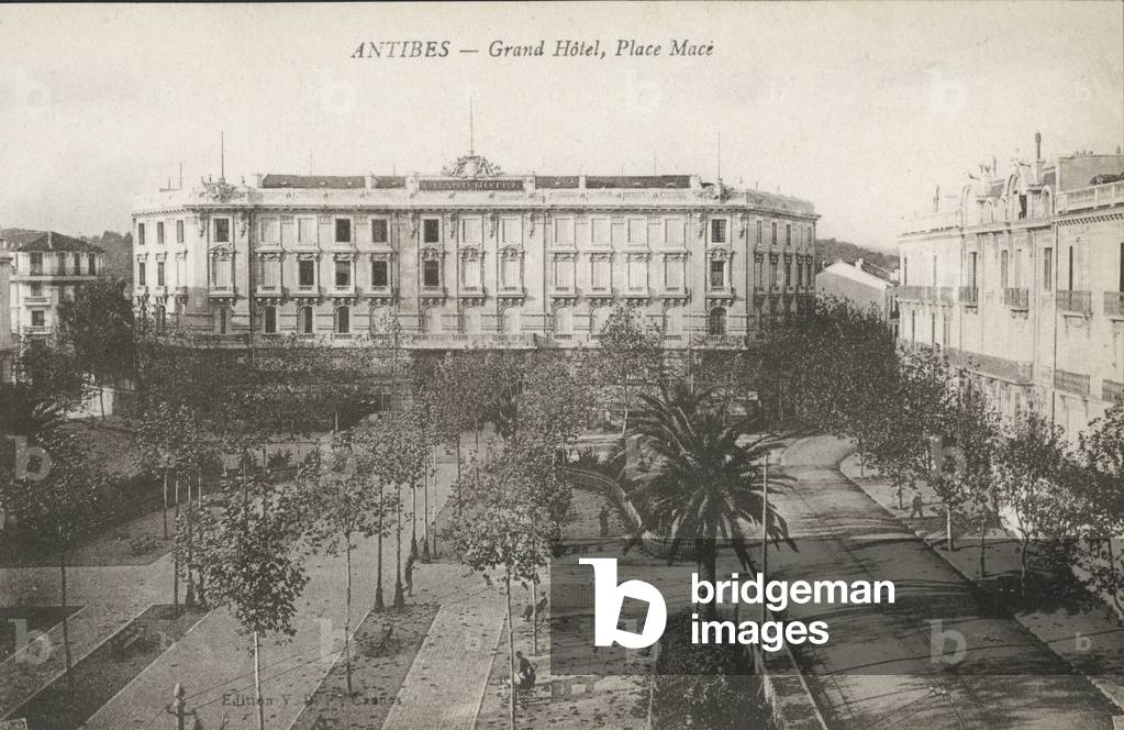 Image of La Cote d'Azur: Grand Hotel, Place Mace (b/w photo) by French ...