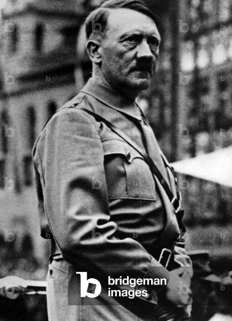 Image of Adolf Hitler at the NSDAP rally of labour 1938 (b/w
