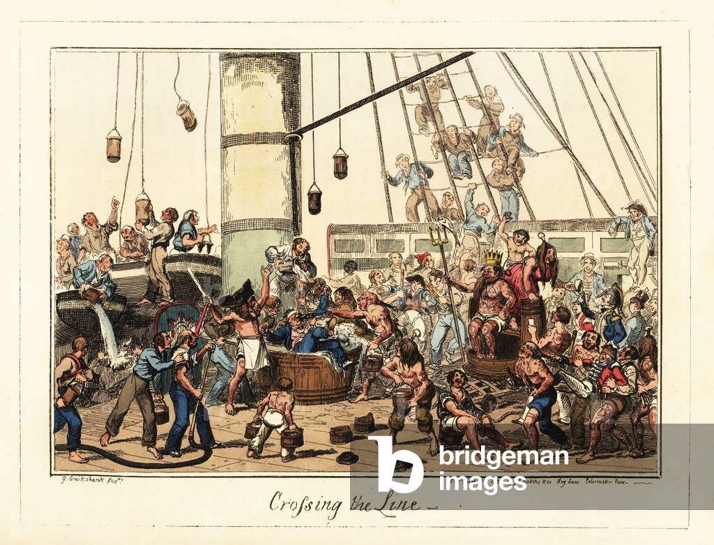 Image of The Crossing the Line ceremony, Napoleonic era,1836 ...