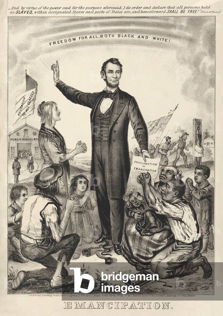 Image of Poster of Abraham Lincoln's Emancipation Proclamation, 1865 ...