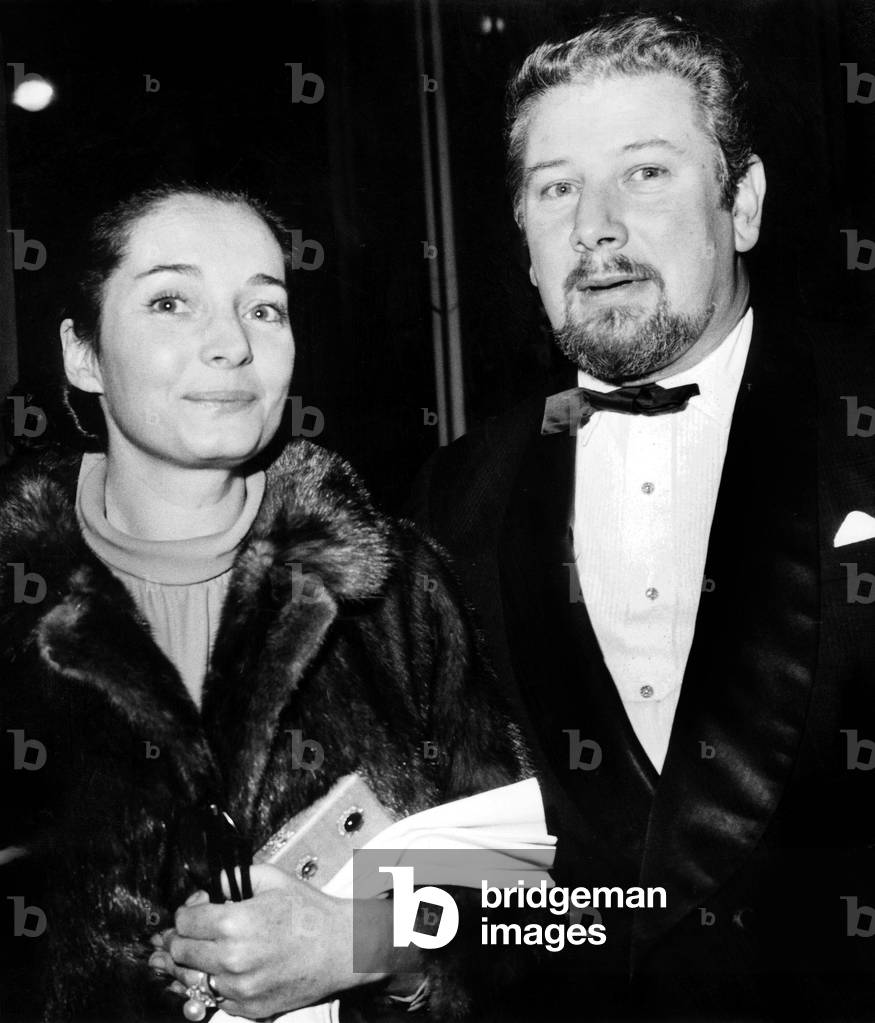Image of Peter Ustinov and his Wife Actress Suzanne Cloutier here at