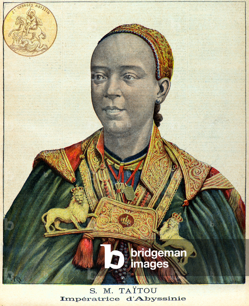 Image of Portrait of the Ethiopian Empress Taytu Betul (Engraving) by ...