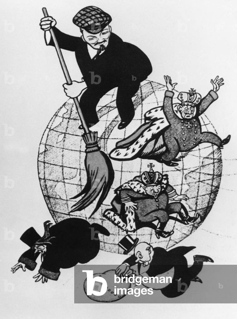 Image of "Genosse Lenin saeubert die Welt von Unrat" ("Comrade Lenin cleans